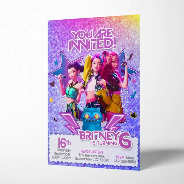 Kpop Demon Hunters Invitation | Customizable Party Invites